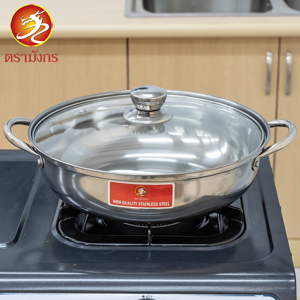 Dragon Brand Stainless Steel Stil Pot With Lid Suki Shabu Size 27 Cm ...