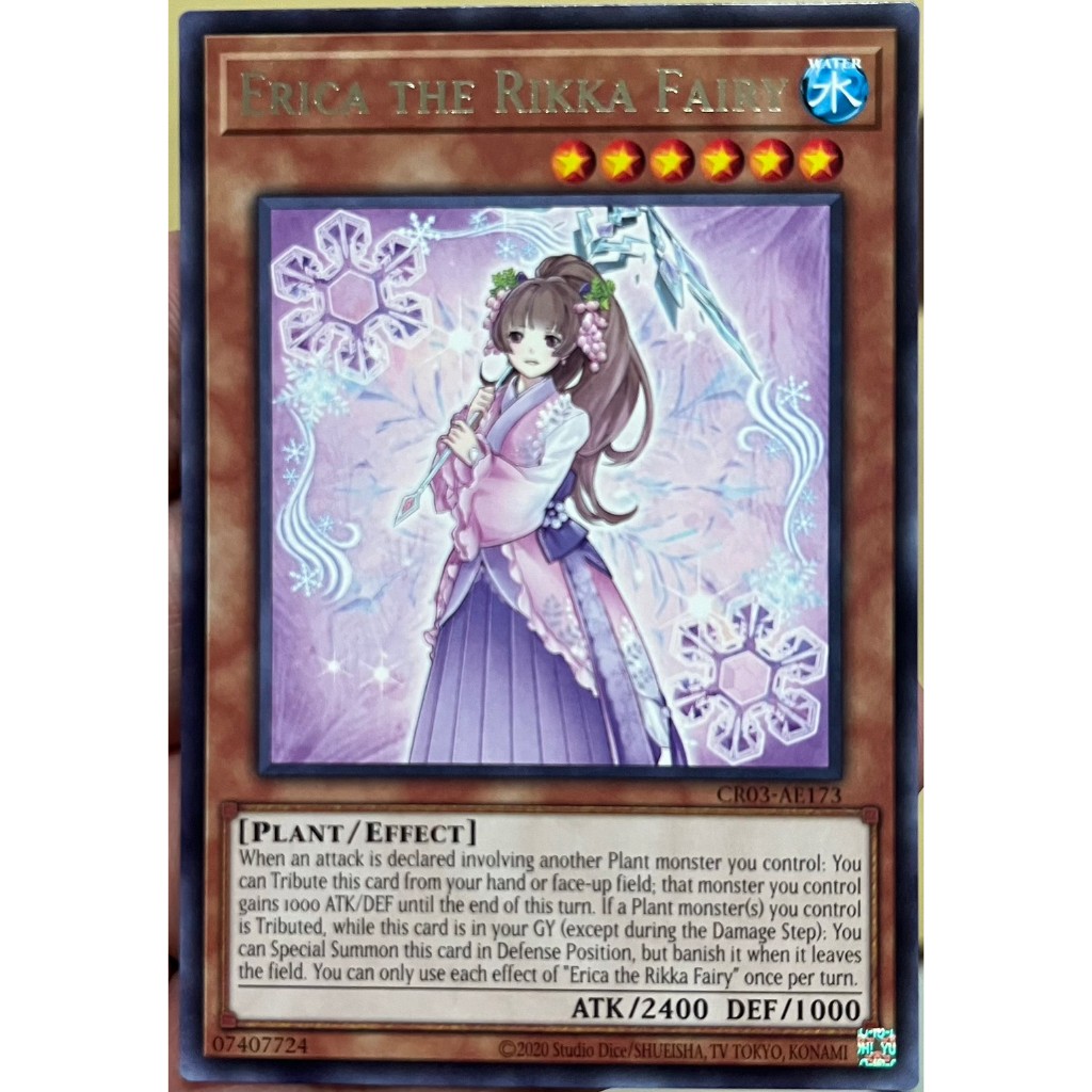 Yugioh Asia-Eng [CR03-AE173] Erica the Rikka Fairy (Rare) Authentic ...