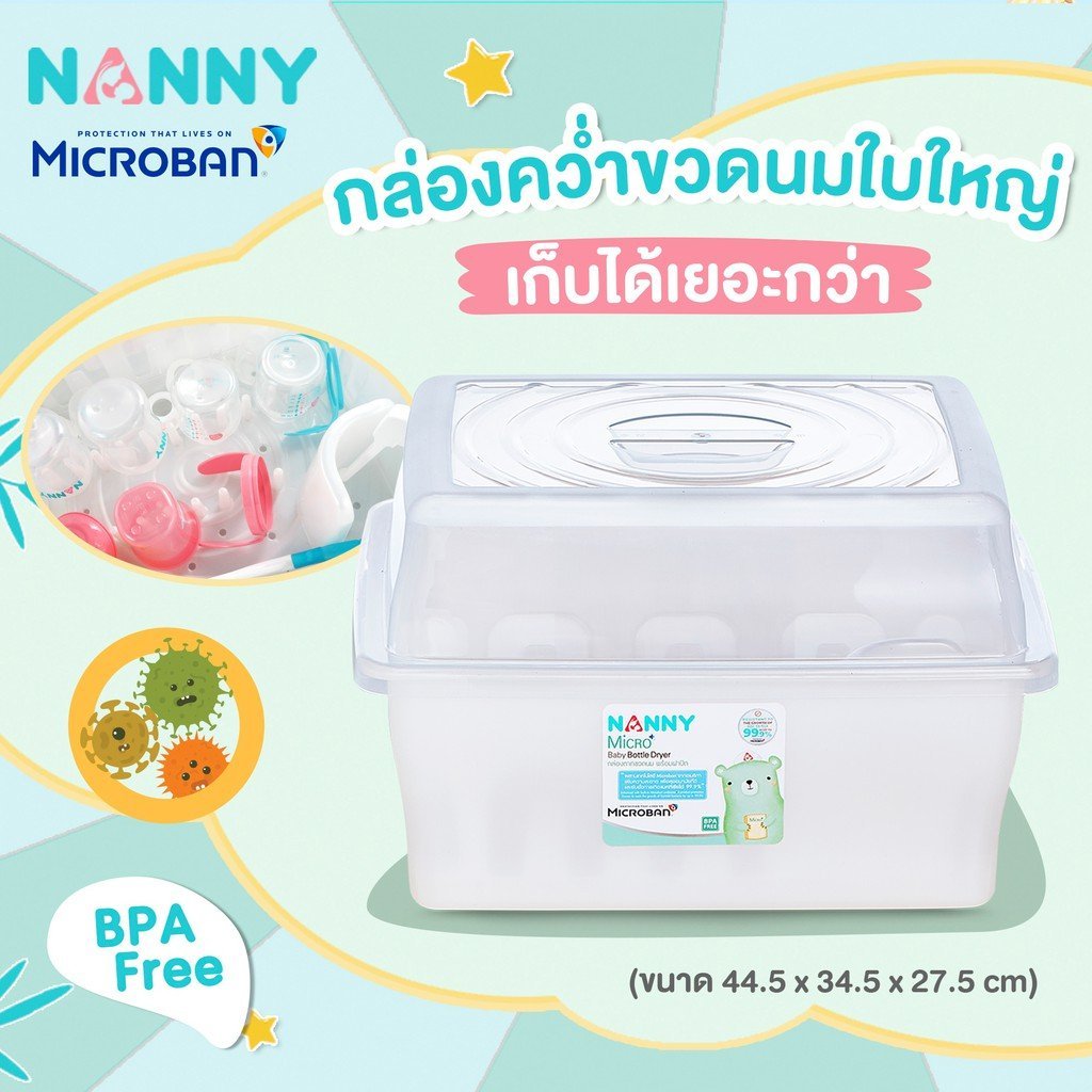 Nanny Micro + Bottle Storage Box Drying Rack Drainer With Cover With ...
