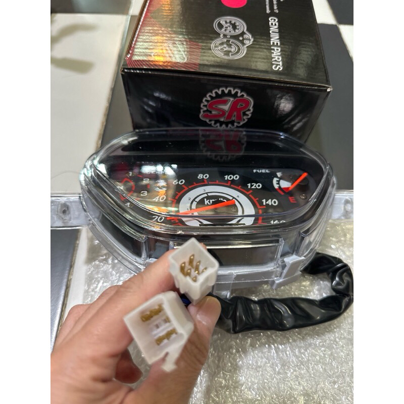 Speedometer Wave 100-110 Black Dial (RED) With Straight Power Cable ...