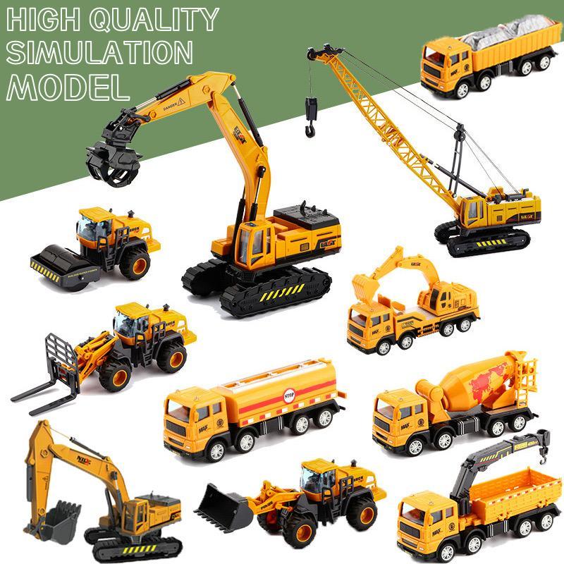 Construction Vehicle Model Backhoe Crane Loader Toy Car 1:55 | Shopee ...