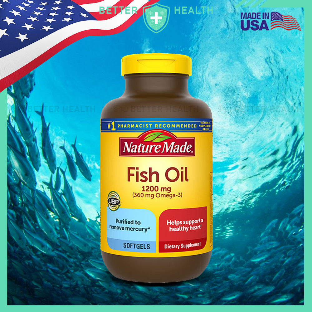 NATURE MADE FISH OIL 1200 mg (omega-3 = 360mg) Concentrated From Usa ...