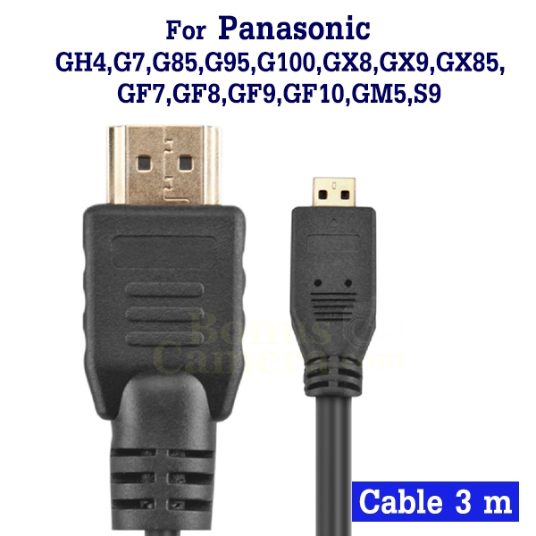 3m Long HDMI cable Is Used To Connect Panasonic GH4 G7 G85 G95 G100 GX8 GX9 GX85 GF8 GF9 GF10 ...