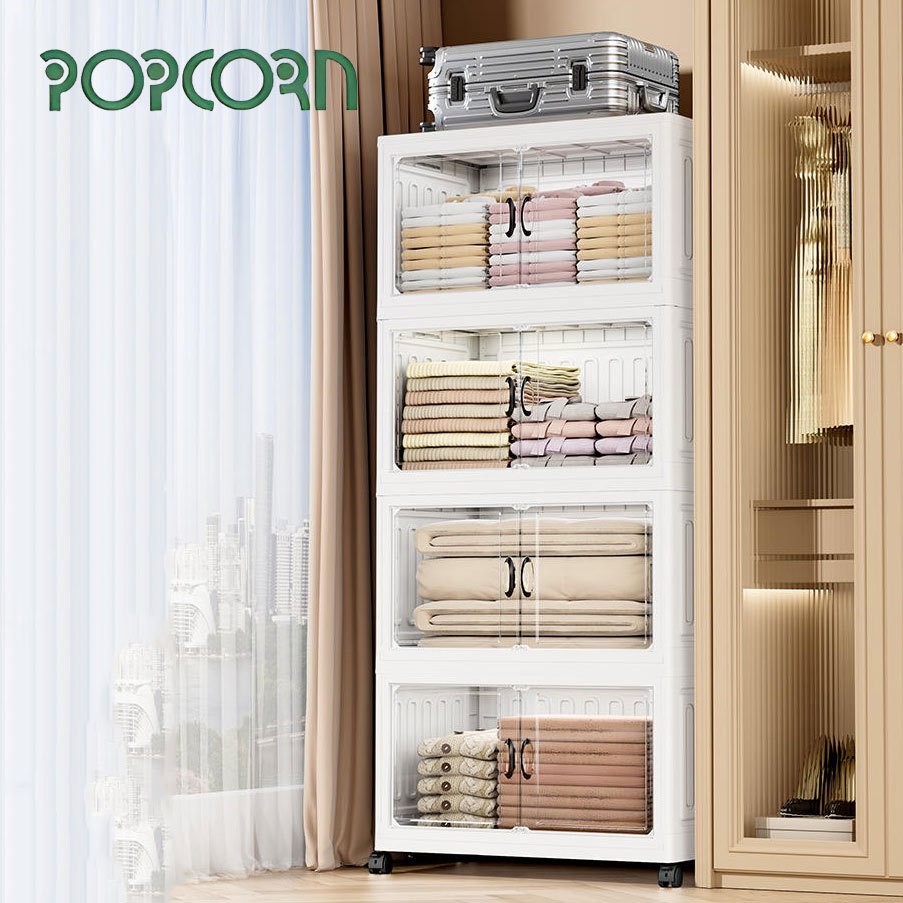 Foldable Storage Cabinet Locker With Clear Hinge With A Magnetic ...