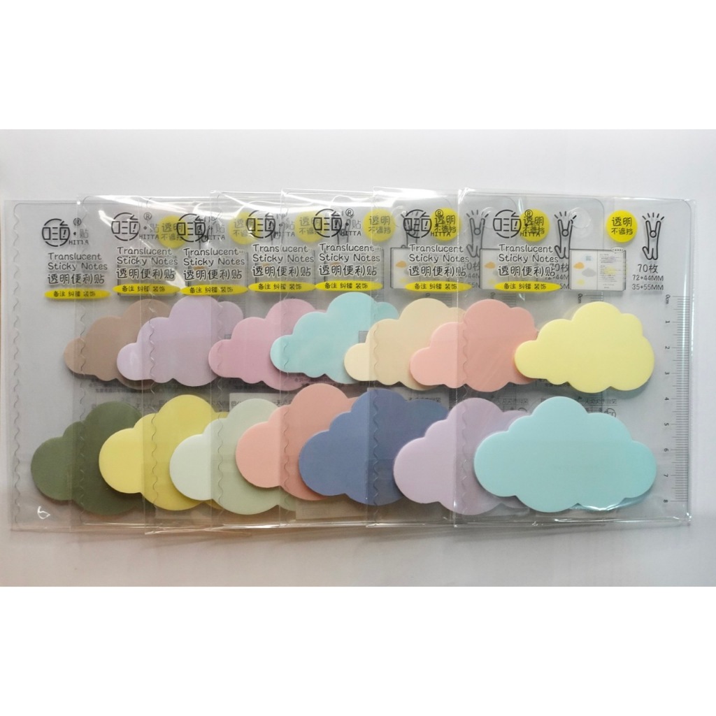 Translucent Sticky Notes Cloud-Shaped Note Paper Comes In 2 Sizes ...