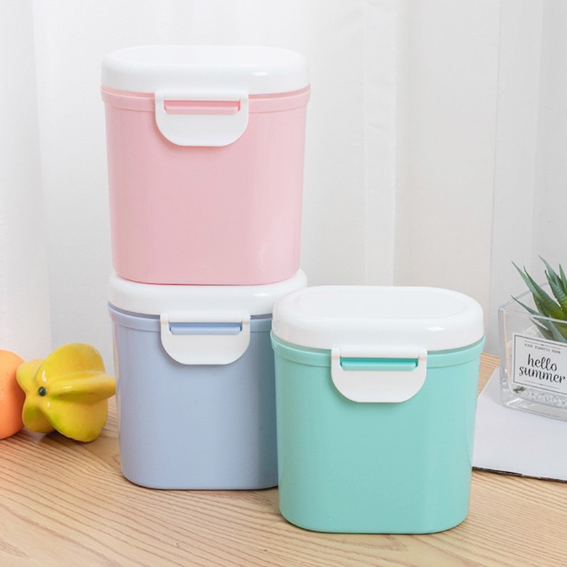 Milk Powder Divider Storage Jar With Spatula/Spoon Holder 2-Layer Lid ...