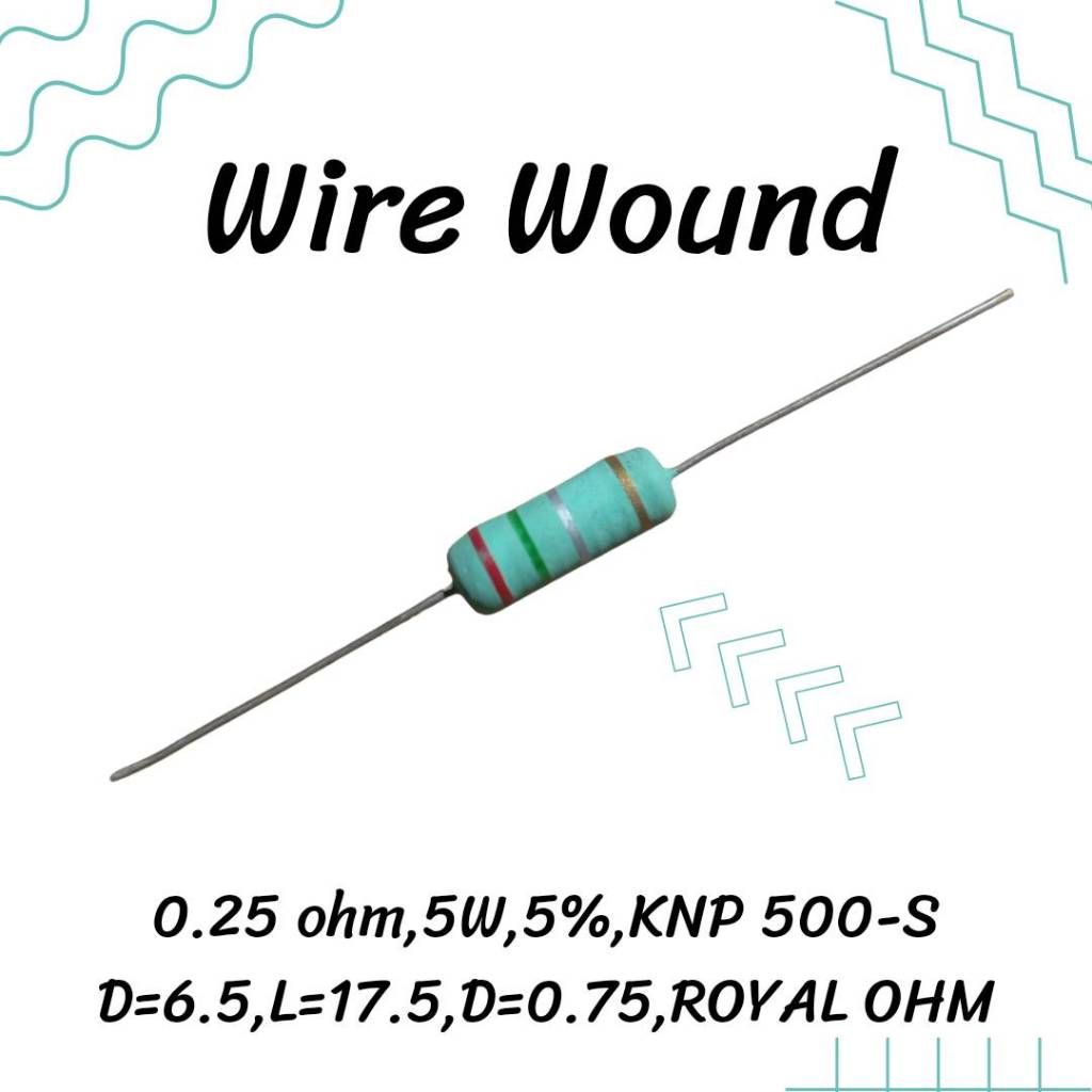 Resistor Wire Wound 0.25 ohm 5W 5% (1 Pack 10pcs) | Shopee Philippines