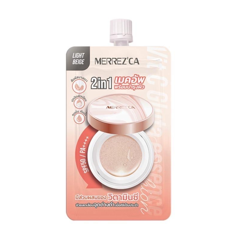 Merrezca Vit C Gluta Essence Cushion SPF50 + PA ++++ 22 Light Beige ...