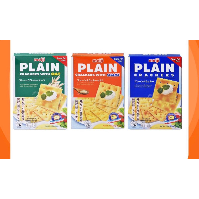 Original Meiji Plain cracker 104 G. With Oat Mixed With Seaweed ...