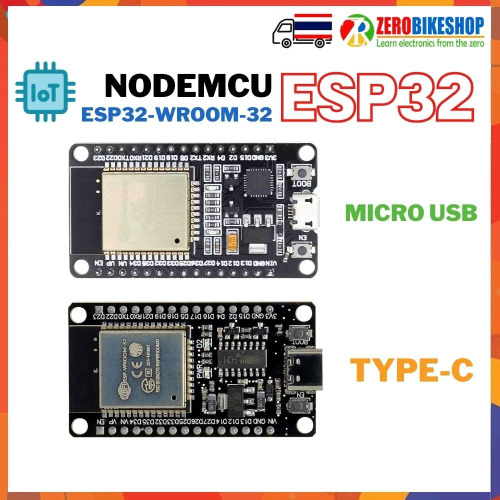 ** From Thailand** ESP32 WiFi Node32s ESP-32 ESP-32S NodeMCU ESP-WROOM-32 Bluetooth by ZEROBIKE ...