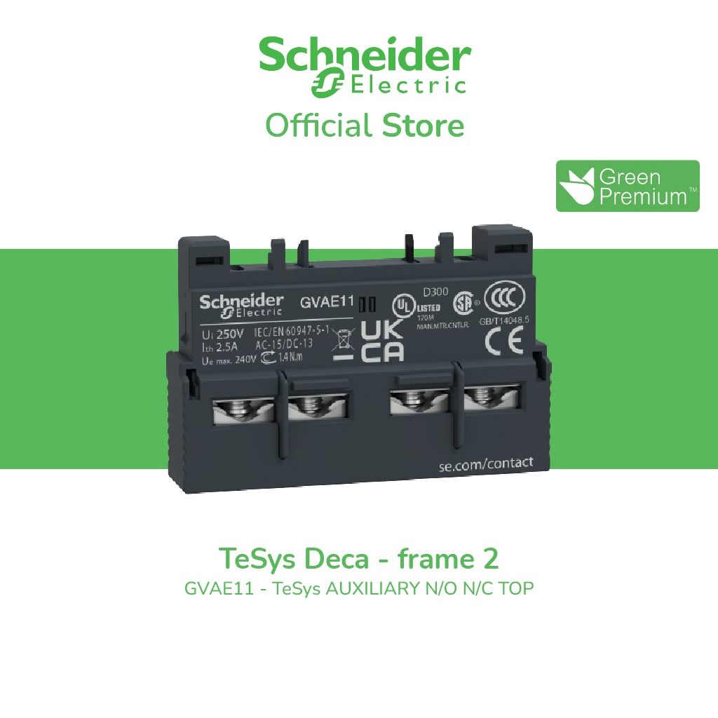 Schneider Electric Auxiliary contact block Tesys Deca Model 1NO+1NC ...