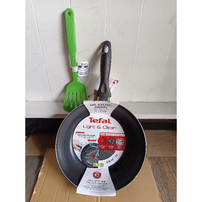 Tefal Teflon Deep Pan Non-Stick Coating Ligth & Clean Model 26 Cm. Assorted Ladle | Shopee ...