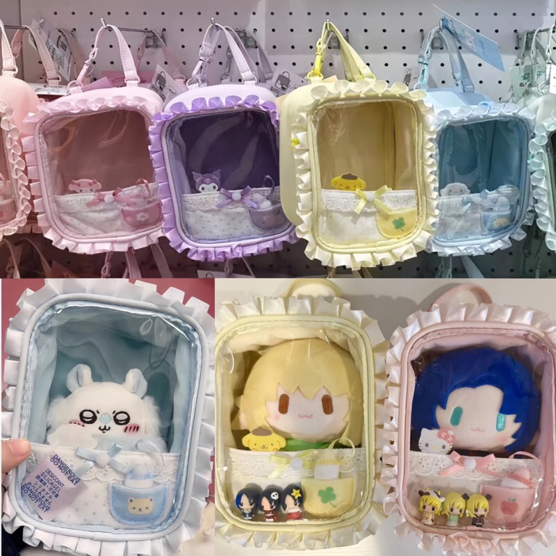 PSS Portable Plush Bag Transparent Pleated Decorated With Strap | Storage Labubu Doll | Shopee ...