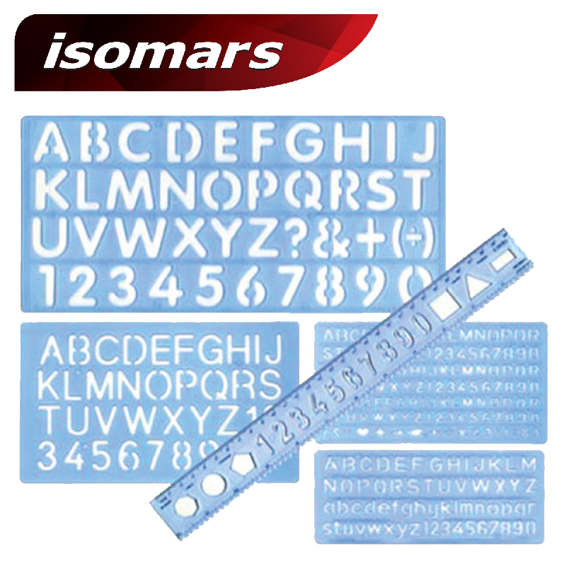 Isomars Abc Plate Sheet 5pcs(LETTERING STENCIL 5) 1 Set | Shopee ...