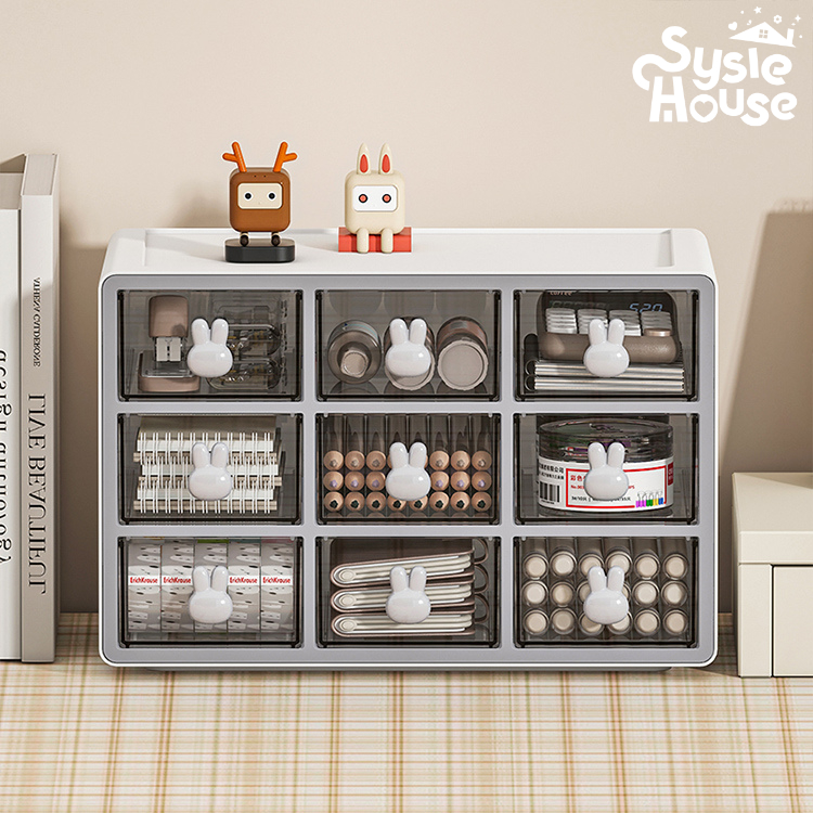 Sysie House Desktop Drawer Storage Box Multi-Purpose With 3 Layer/9 ...