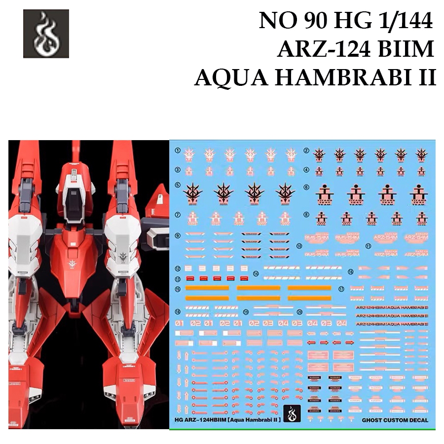 WATER DECAL [GHOST] HG 90 s ARZ-124 BIIM AQUA HAMBRABI II GUNDAM 1/144 ...
