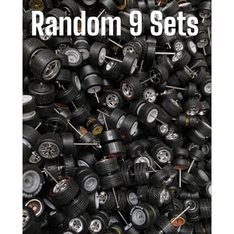 9 Random Rubber Wheels Can Fit 9 Cars For Replacement 1:64 Cars ...