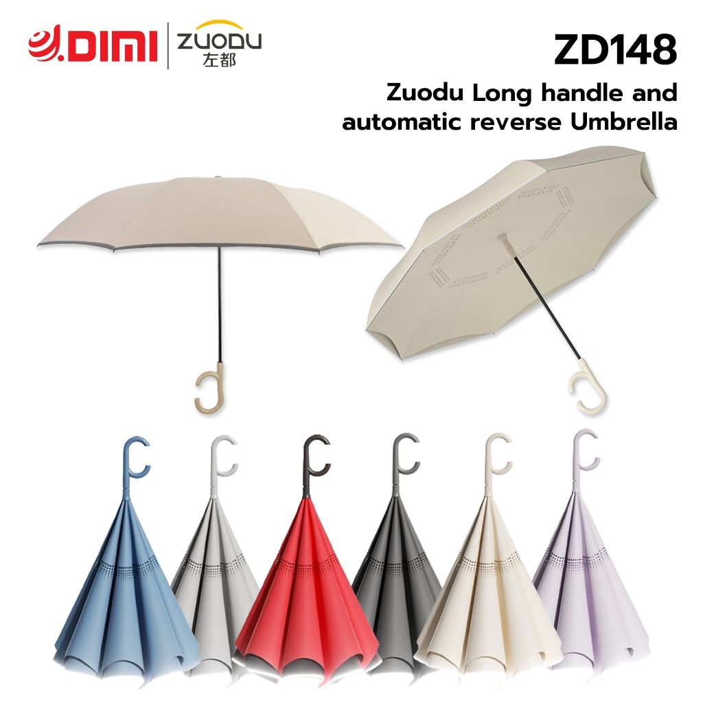 Zuodu Umbrella [ZD148] Long handle and automatic reverse Semi-automatic ...