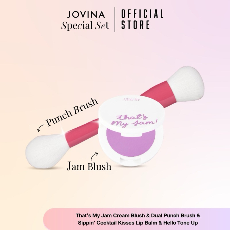 Jovina: Party Frenzy Collection Set-Cream Blush + Juvina Brush | Shopee ...