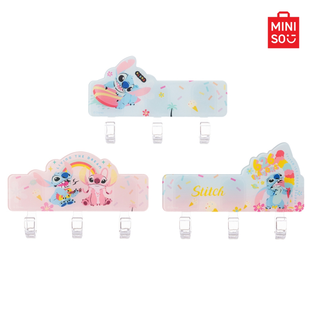 MINISO Multi-Purpose Hanger Acrylic 3 Hooks Disney Lilo & Stitch ...