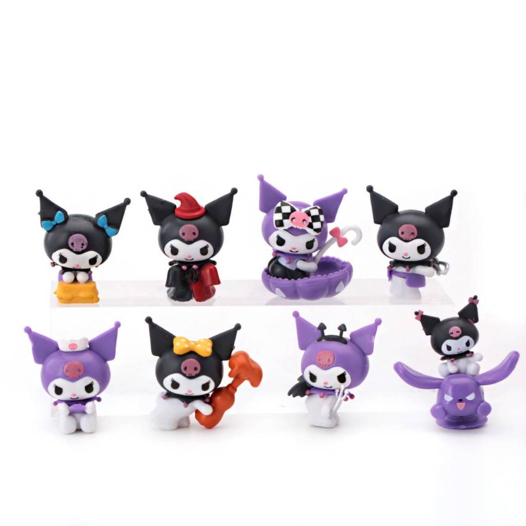 Kuromi Model Set Of 8 All Cute Big Size 9 cm Beautiful Work | Shopee ...