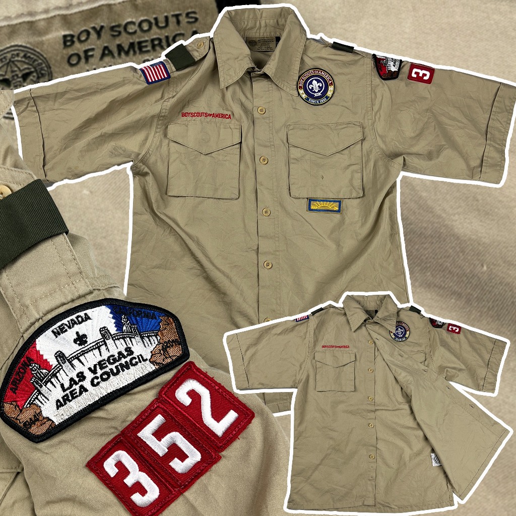 Boys Scout Shirt Scouts Of America Official Uniform Old Man Collar Has ...