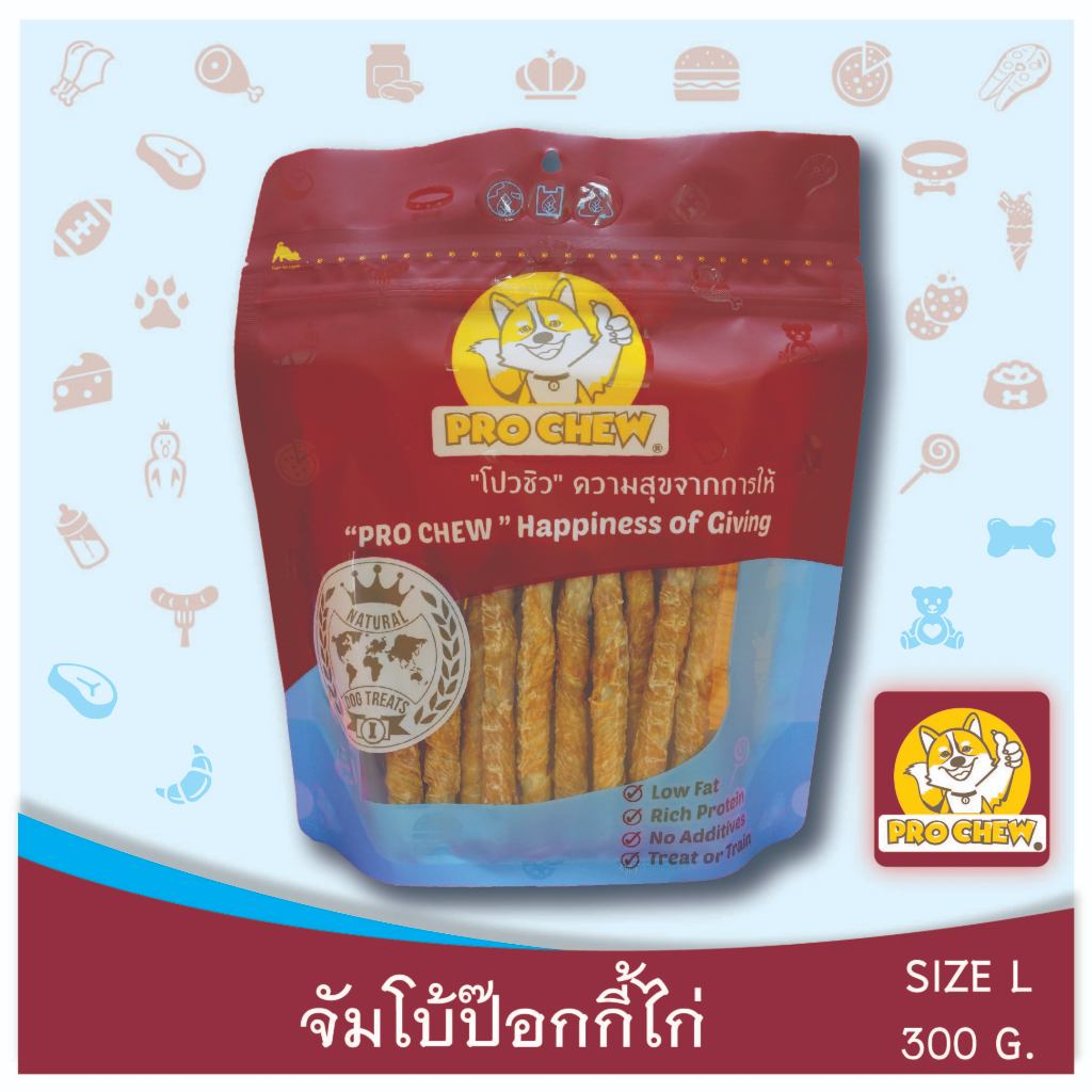 PRO CHEW Jumbo Crispy Chicken Stick 300 G Poew (Jumbo Stick) Size L 300 ...
