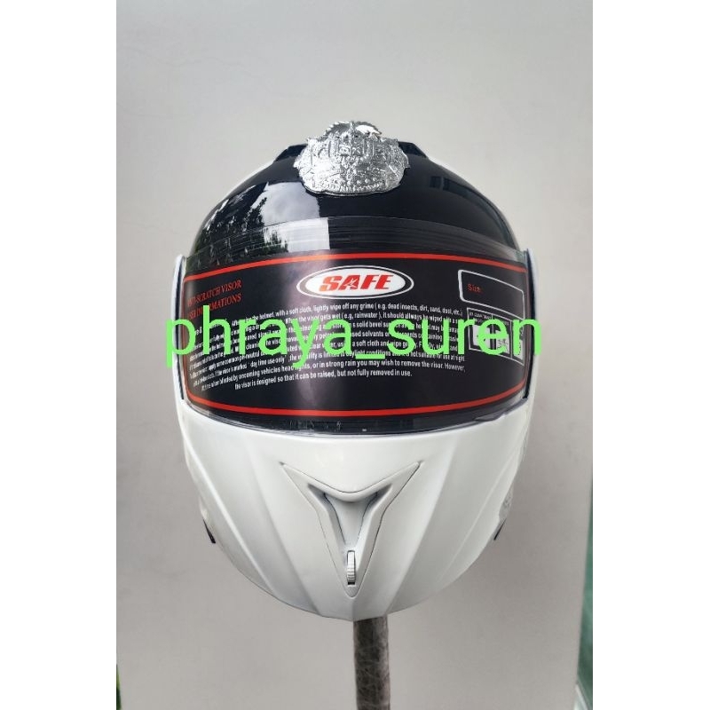 Full Face Traffic Cap Check The Open Chin Phra Syasurent | Shopee ...