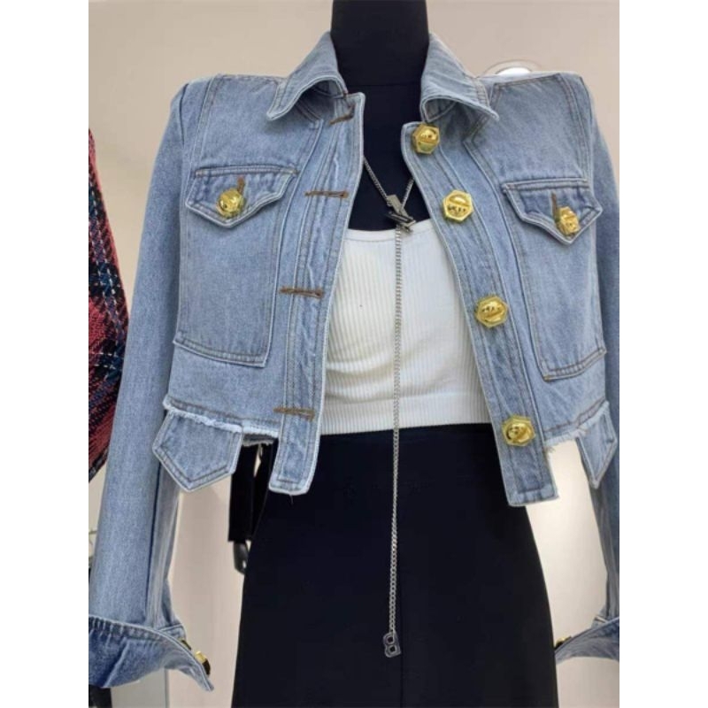 Long Sleeve Coat Denim Jacket | Shopee Philippines