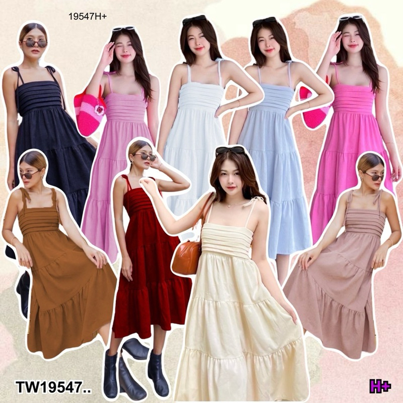DK19547 Long Dress Corduroy Ruffle Chest | Shopee Philippines