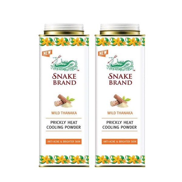 SNAKE BRAND Cooling Powder Wild Thanaka 280g x 2 Cans Twin Pack (exp.03 ...