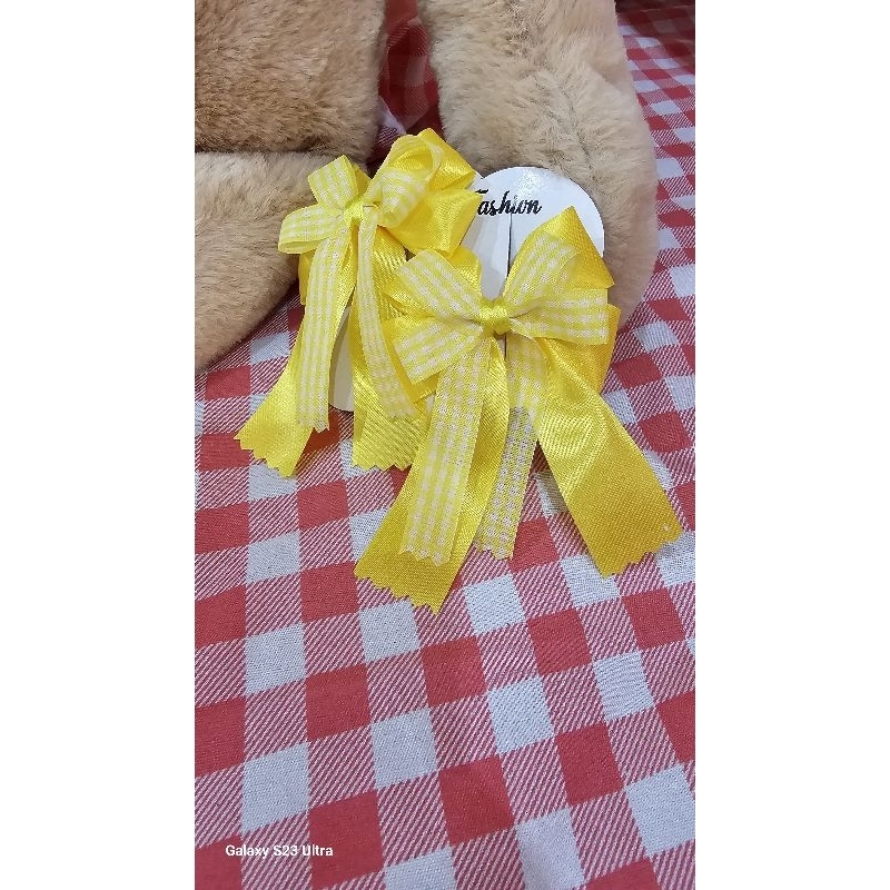 Yellow Student Bow Kindergarten Hair Clip Sold In Pairs | Shopee ...