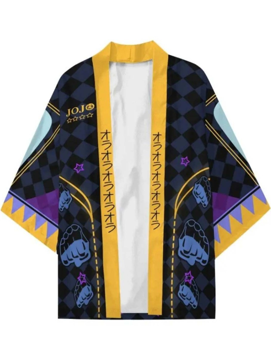 Wonderful Adventures Of Anime JOJO Cos Kimono Mixed Color kujo jotaro ...