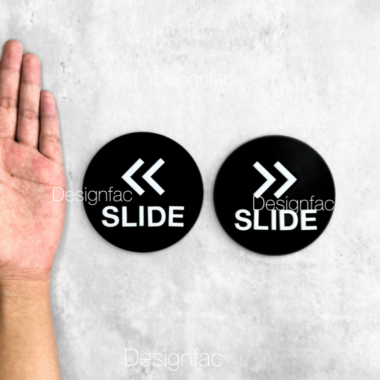Circular SLIDE Door Sliding Sign Left Right Acrylic Modern Minimalist ...
