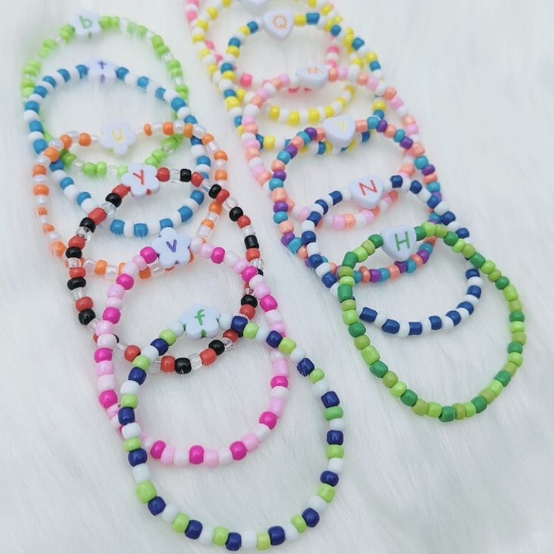 Beaded Bracelets With Name (Choose Letters) Letters A To Z Mix Colors ...