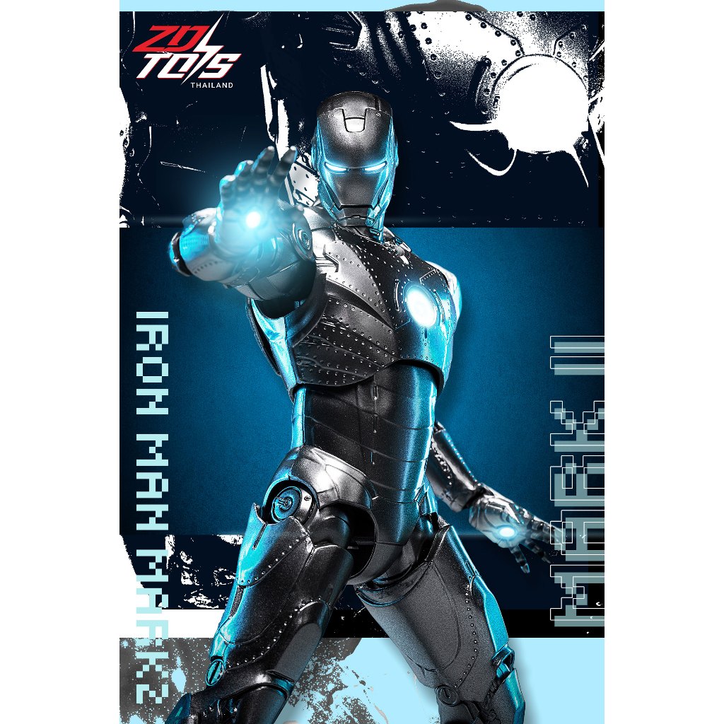(Genuine Copyright) Iron Man MK2 Scale 1/10 (7 Inch) Model 1906-02 From ...