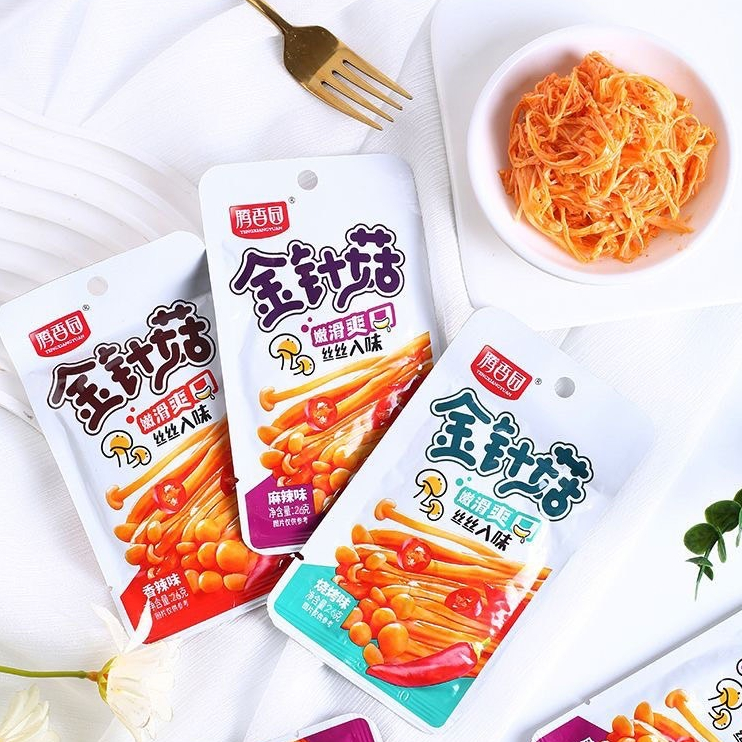 Enoki Mushroom Spicy Flavor Needle-Thong Delicious Snack Available In 3 ...