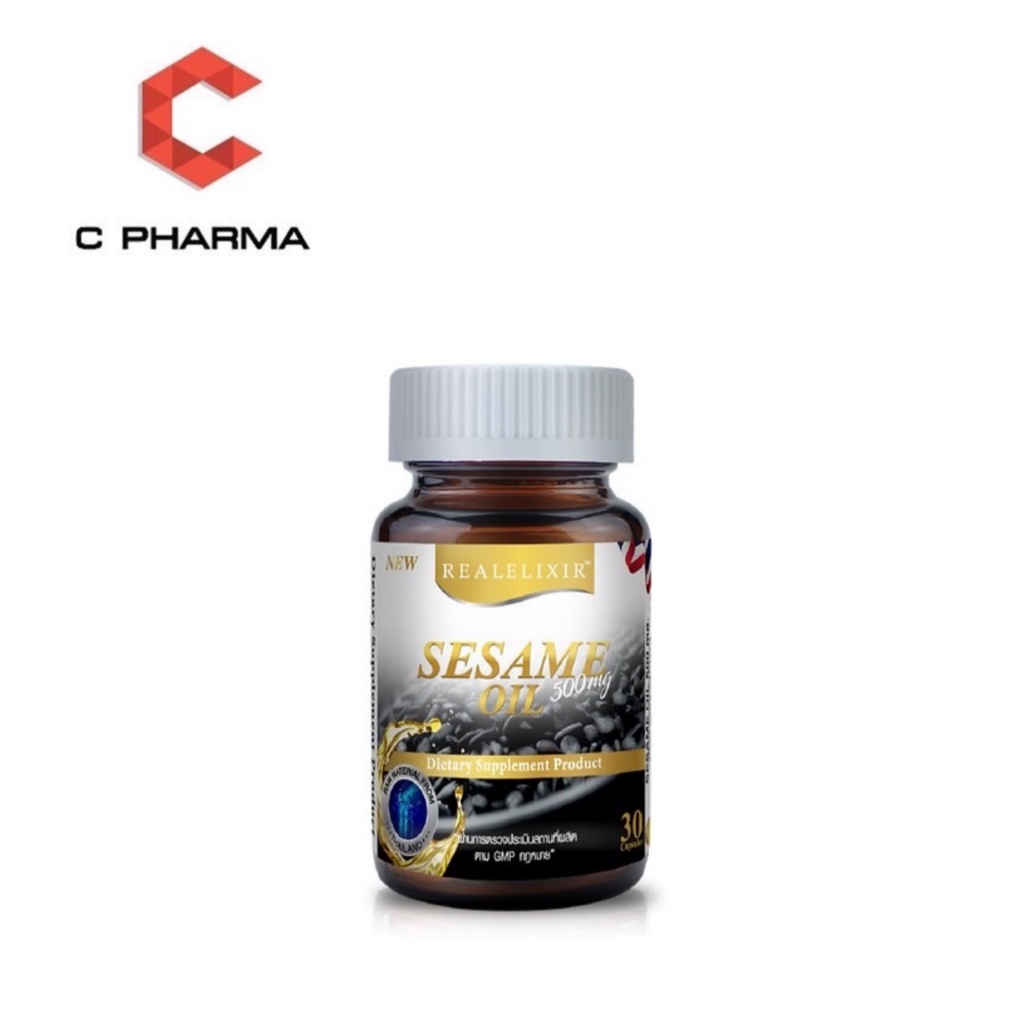 Real Elixir Black Sesame Oil 500 mg. Cold Pressed Contains 30 Tablets ...