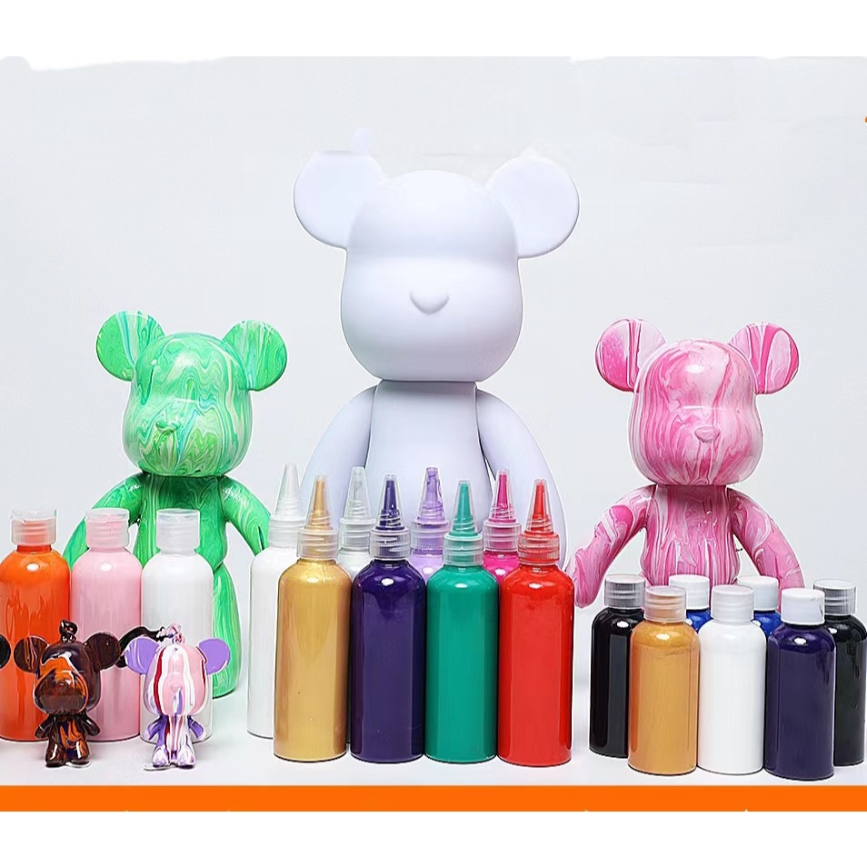 DIY Pouring Colors Bear Kit Fluid D.I.Y. Art Toys For Home Decoration ...