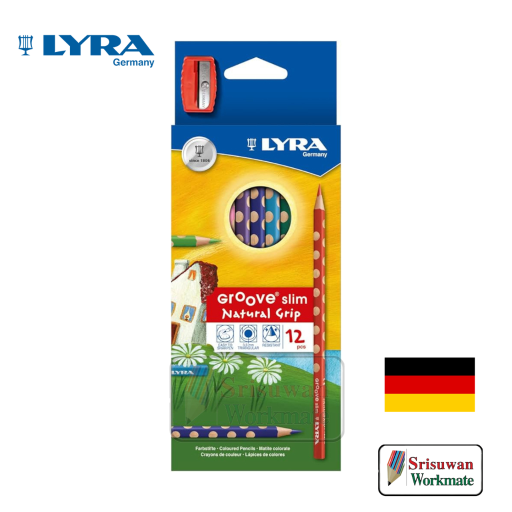 LYRA L2821120 Groove Slim Colored Pencil 12 Color Triangular Wooden ...