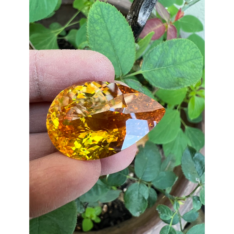 Paz CZ yellow 28x18 mm weight 80 carats (carats) Russian Diamond Hard ...