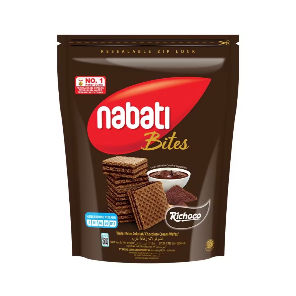 nabati Bites Wafer With Chocolate Flavoured Cream | Napati Richoco 112g ...