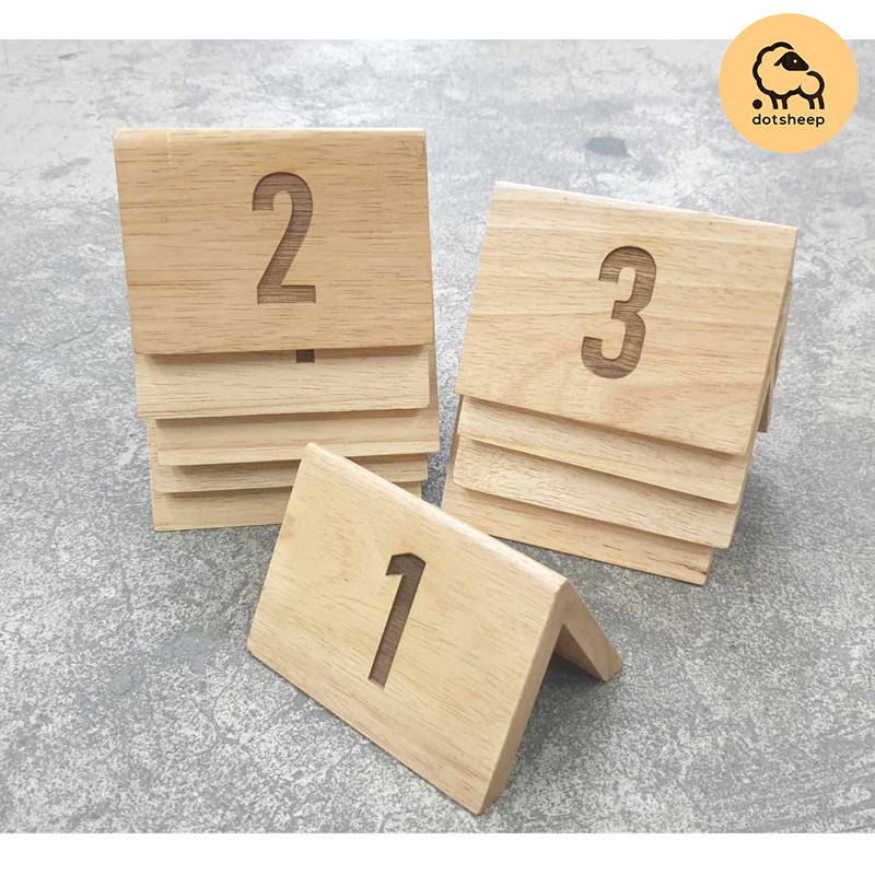 Dotsheep Wooden Table Number Sign For Restaurant Cafe Coffee Shop ...