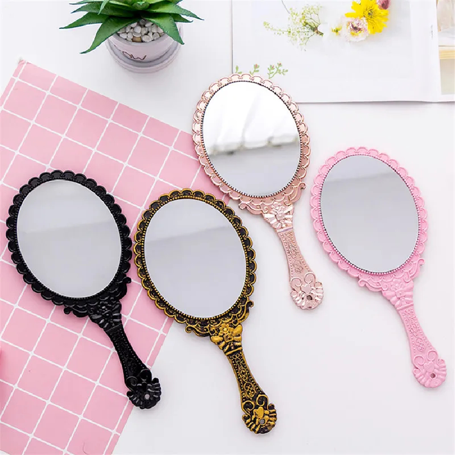 Makeup Mirror Princess Butterfly Pattern Round Shape Tabletop Vintage ...