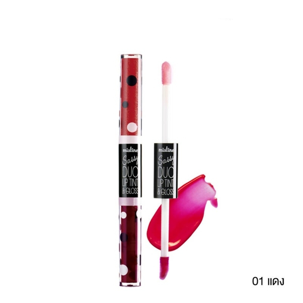MISTINE Liptin 2 Head red SASSY DUO LIP TINT & GLOSS 2g (01 red) (exp ...