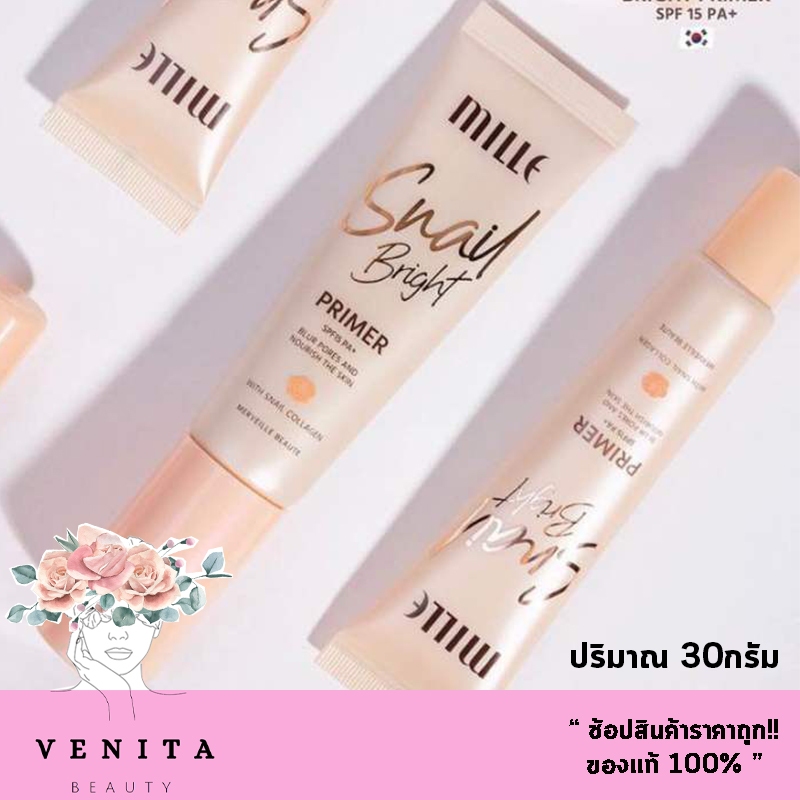 Mille Snail Bright Primer Spf15 PA +/Spf15 + (Volume 30 G) | Shopee ...