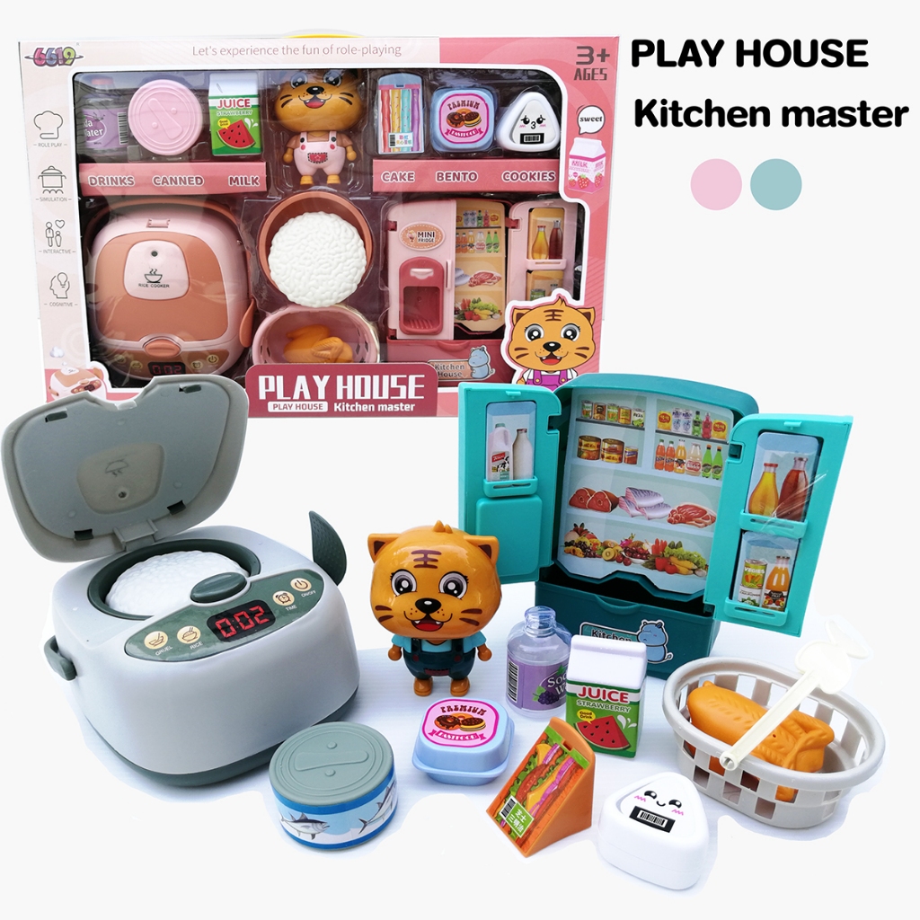 Rice Cooker Toy Cooking Simulation Little Tiger PLAY HOUSE Refrigerator ...