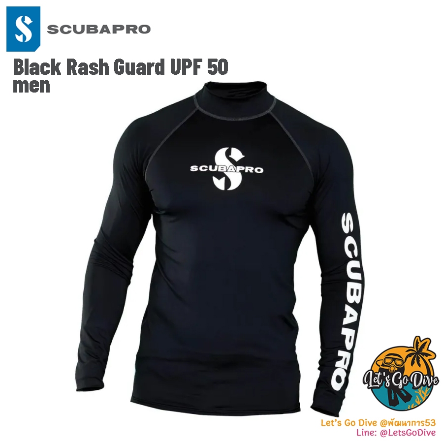 Scubapro-Black Rash Guard UPF 50-men | Shopee Philippines