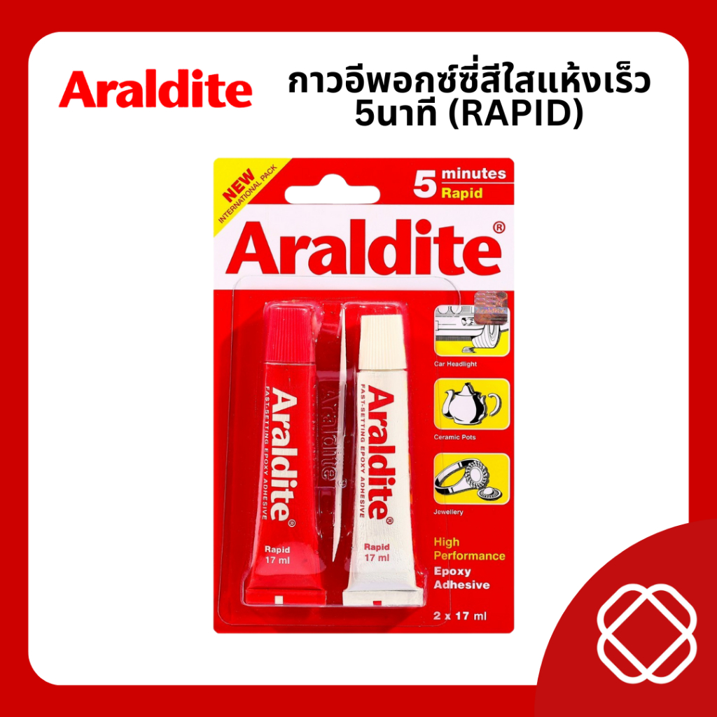 ARALDITE Glue Transparent Epoxy Clear Quick Dry 5 Minutes (Red Pack ...