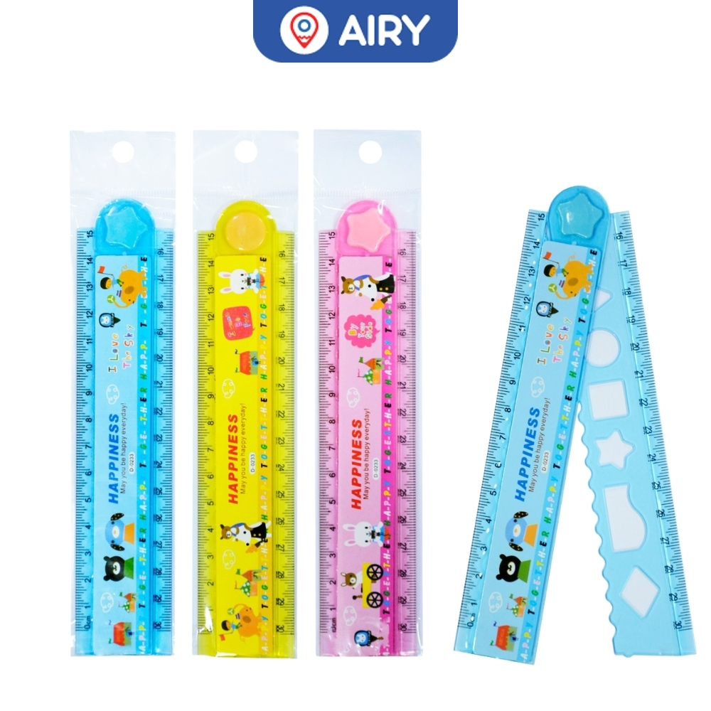 Folding ruler 30cm Fancy Pattern Chic Stationery (Assorted Colors 1 ...